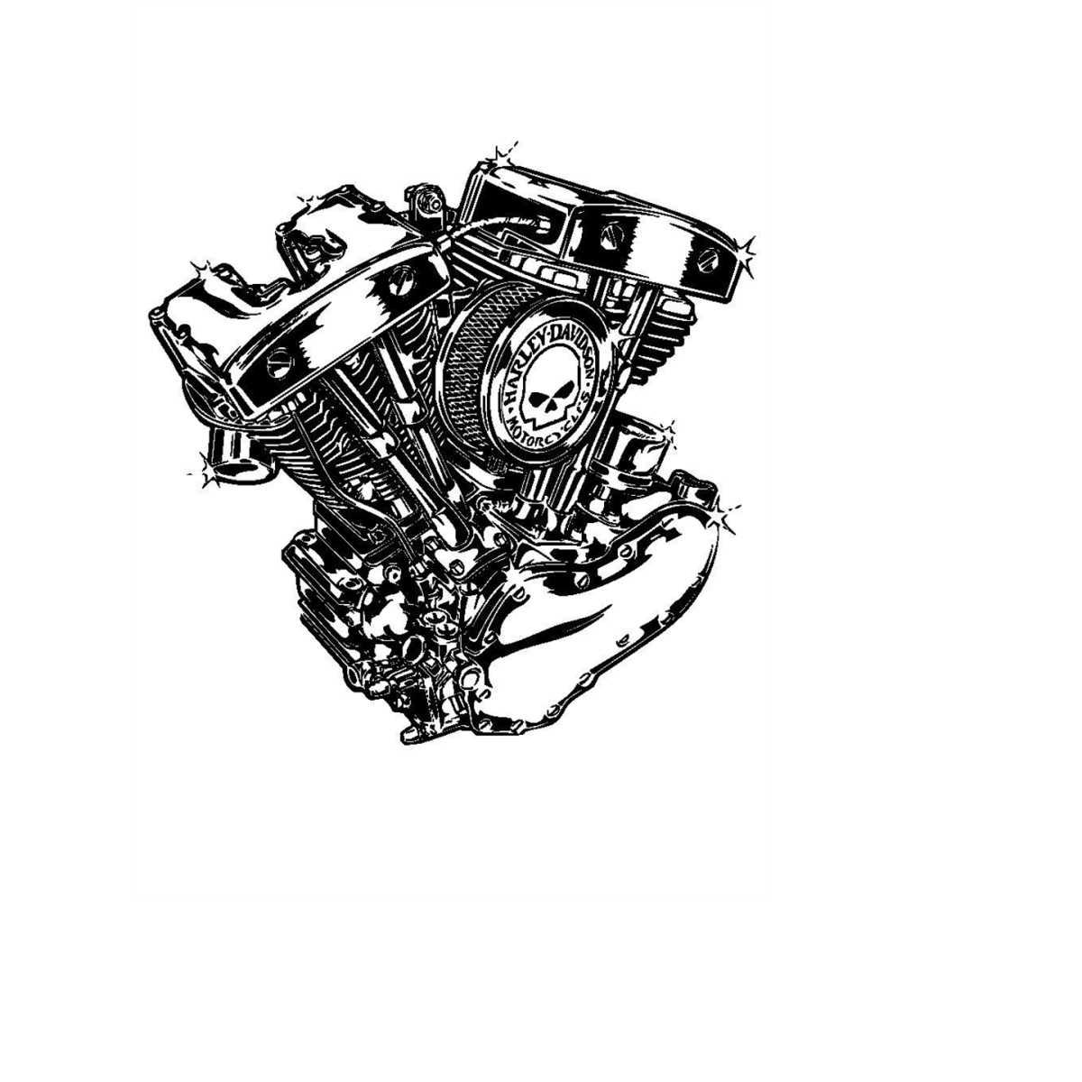 HD style motorcycle engine v Svg,dxf,png,eps | Inspire Uplift