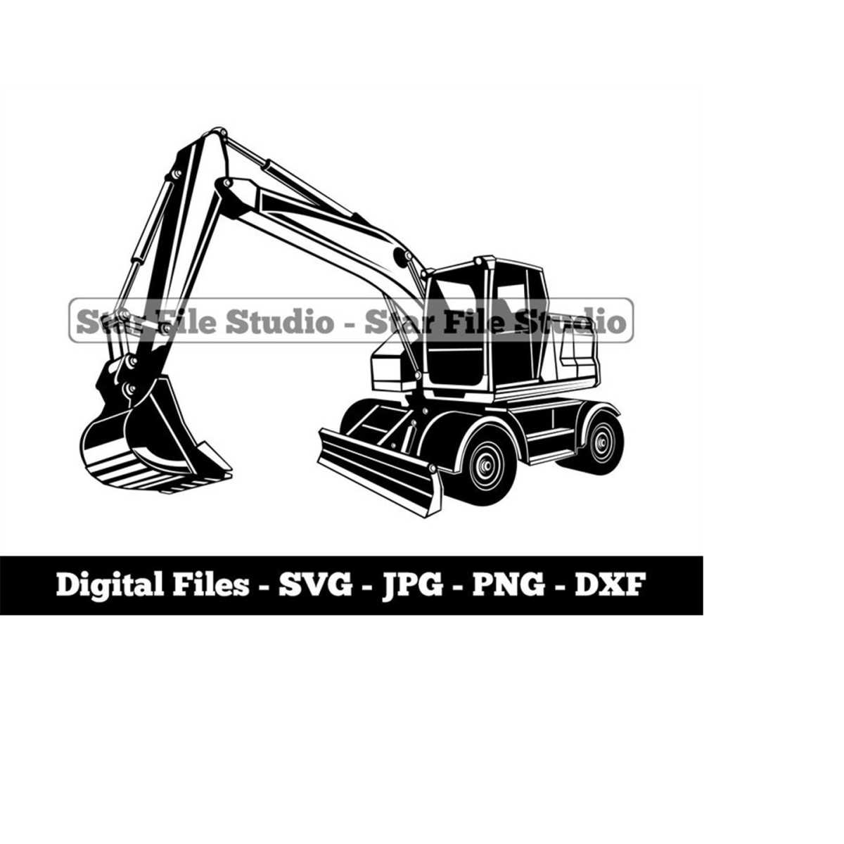 Wheeled Excavator 3 Svg, Excavator Svg, Heavy Equipment Svg, - Inspire ...
