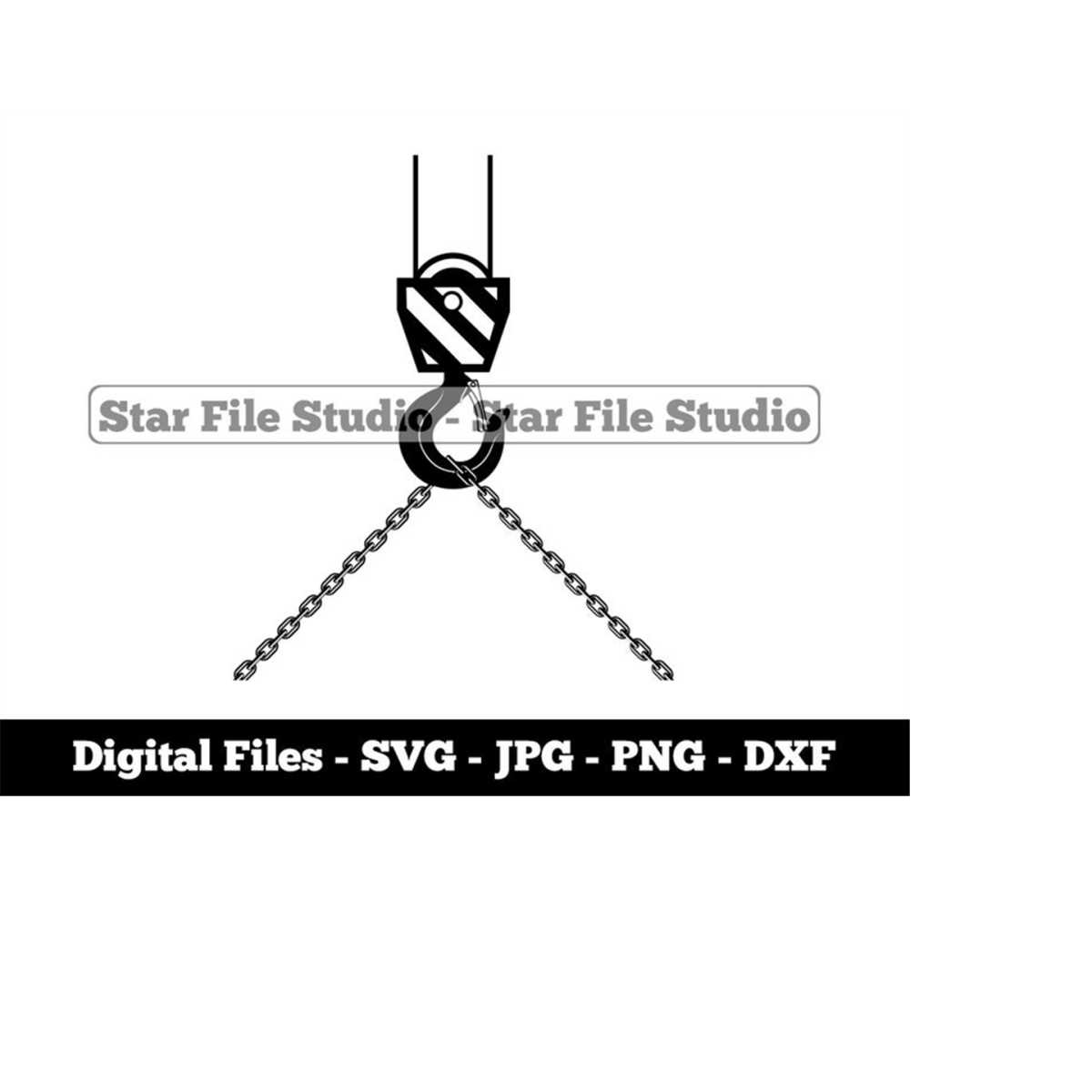 Crane Hook With Chain Hoist Svg, Crane Hook Svg, Constructio - Inspire ...