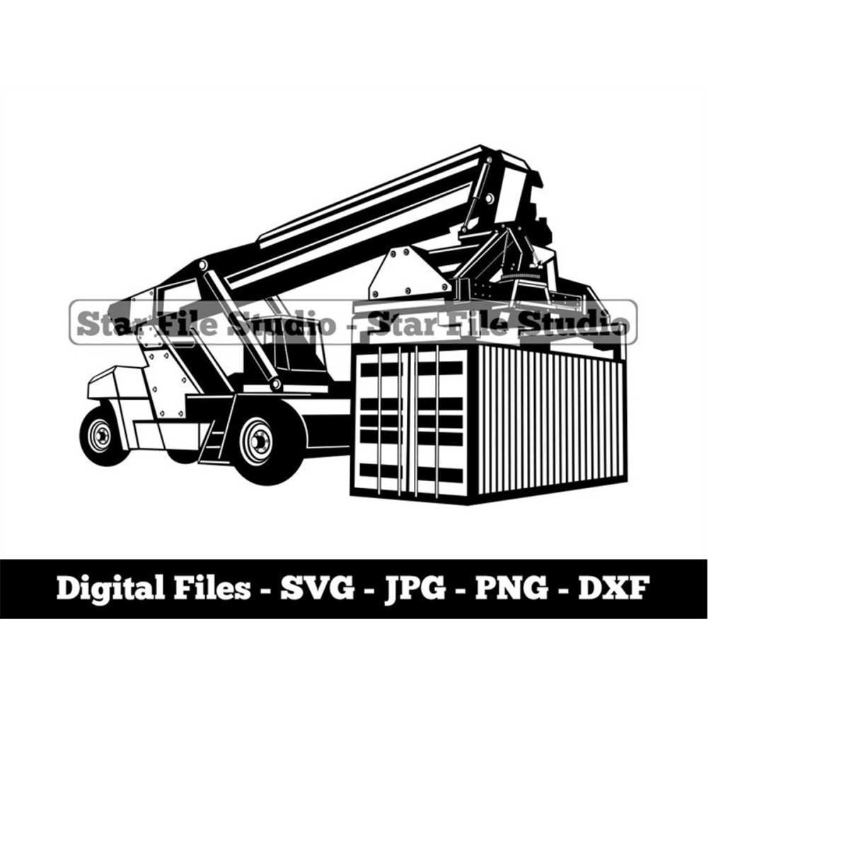 Reach Stacker 3 Svg, Container Port Svg, Fork Lift Svg, Heav - Inspire ...