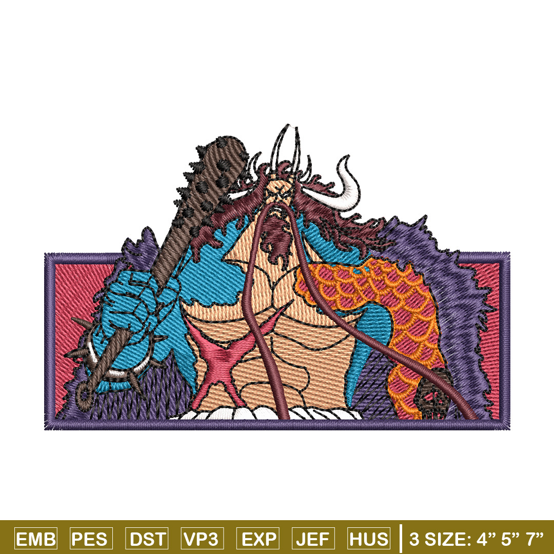 Kaido box embroidery design, One piece embroidery, Anime des | Inspire ...