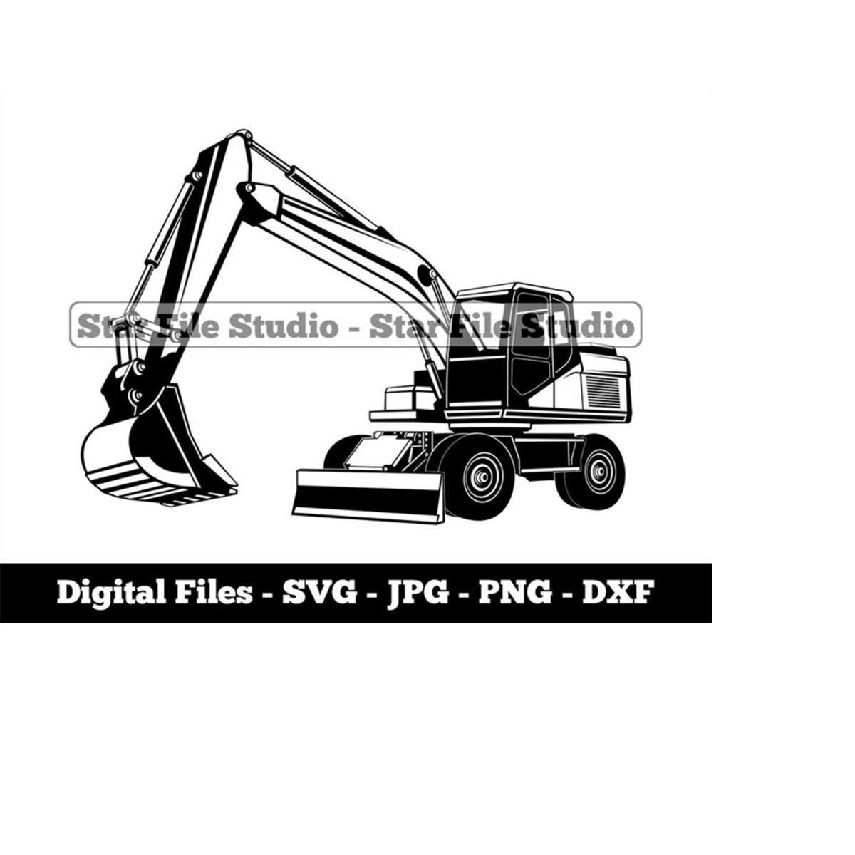 Wheeled Excavator Svg, Excavator Svg, Heavy Equipment Svg, E - Inspire ...