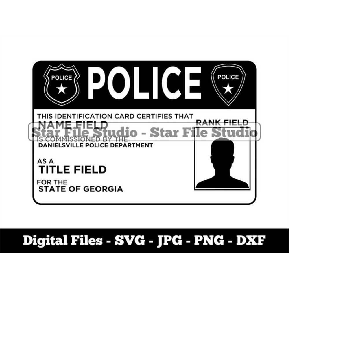 Police ID Template 2 Svg, Police Svg, Law Enforcement Svg, P | Inspire ...