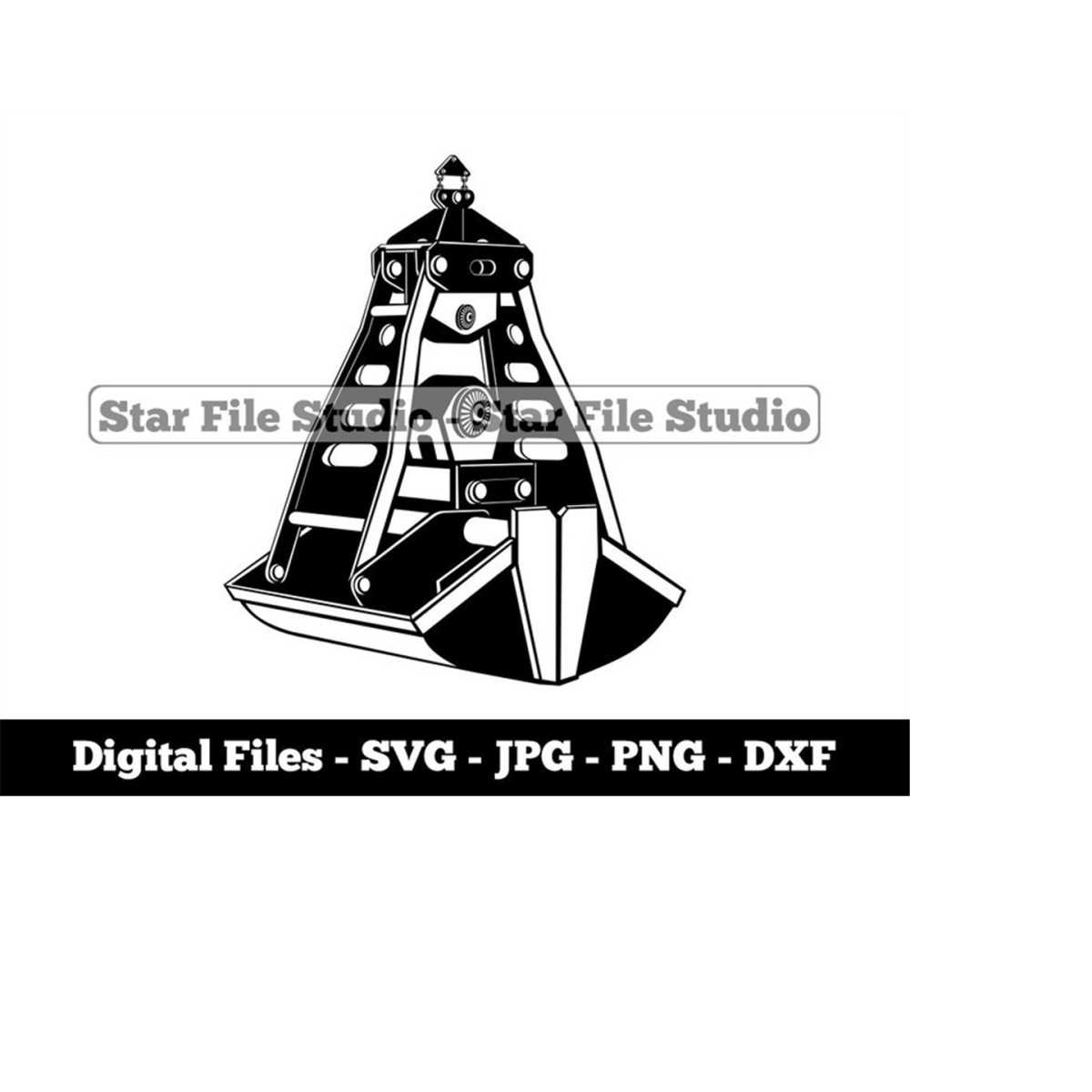 Excavator Grab Bucket 3 Svg, Heavy Equipment Svg, Grabber Sv - Inspire ...