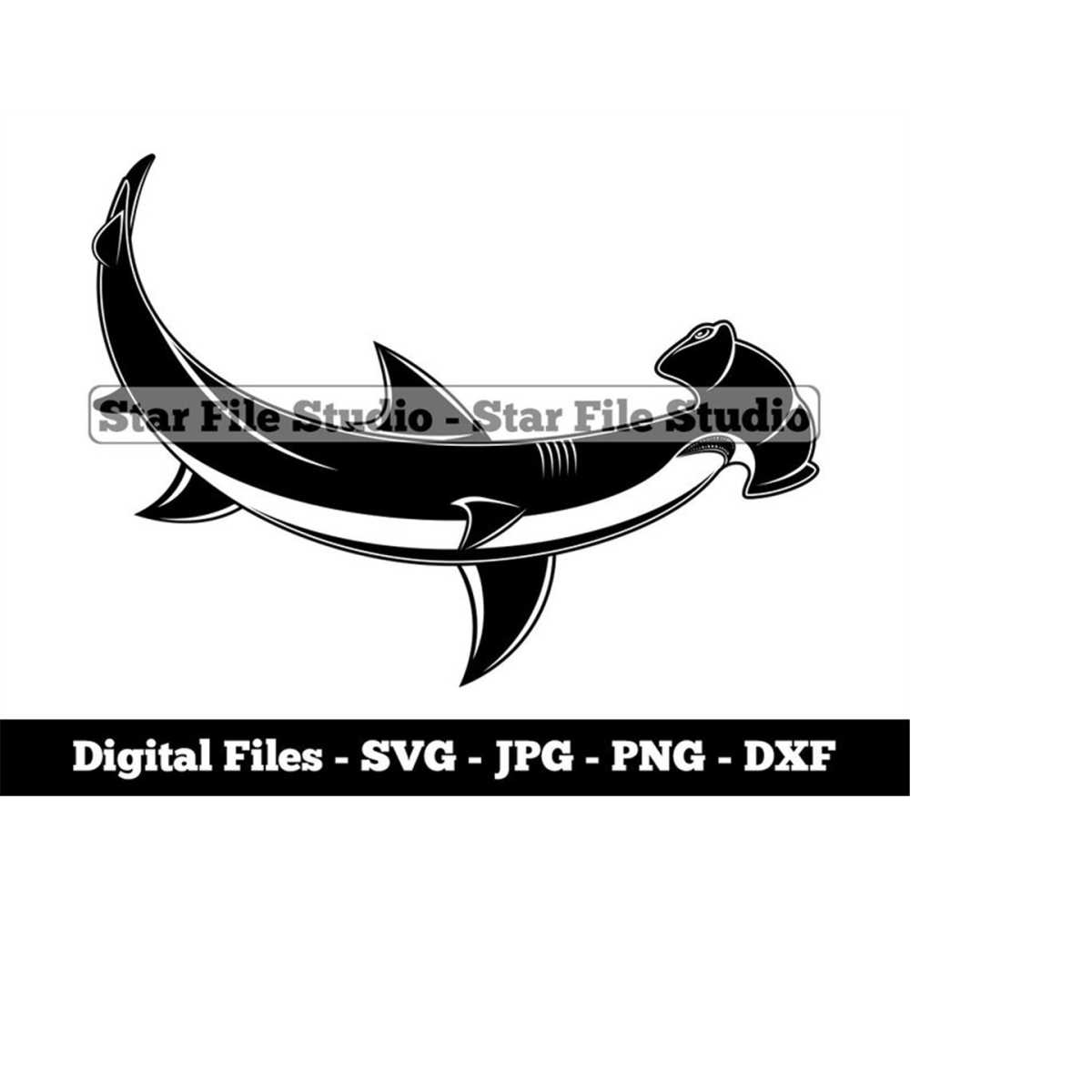 Hammerhead Shark 2 Svg, Shark Svg, Ocean Creatures Svg, Hamm - Inspire ...