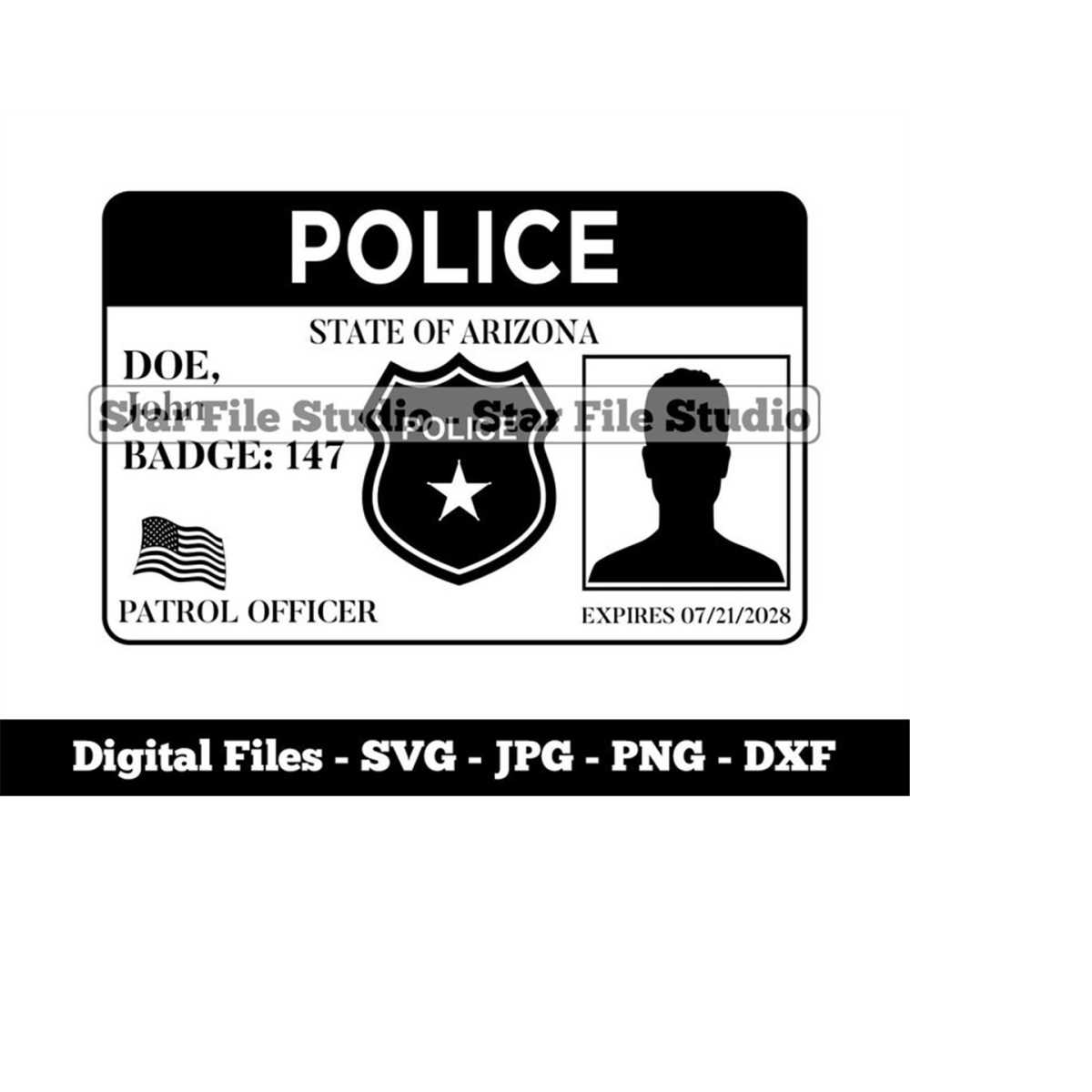Police ID Template Svg, Police Svg, Law Enforcement Svg, Pol - Inspire ...