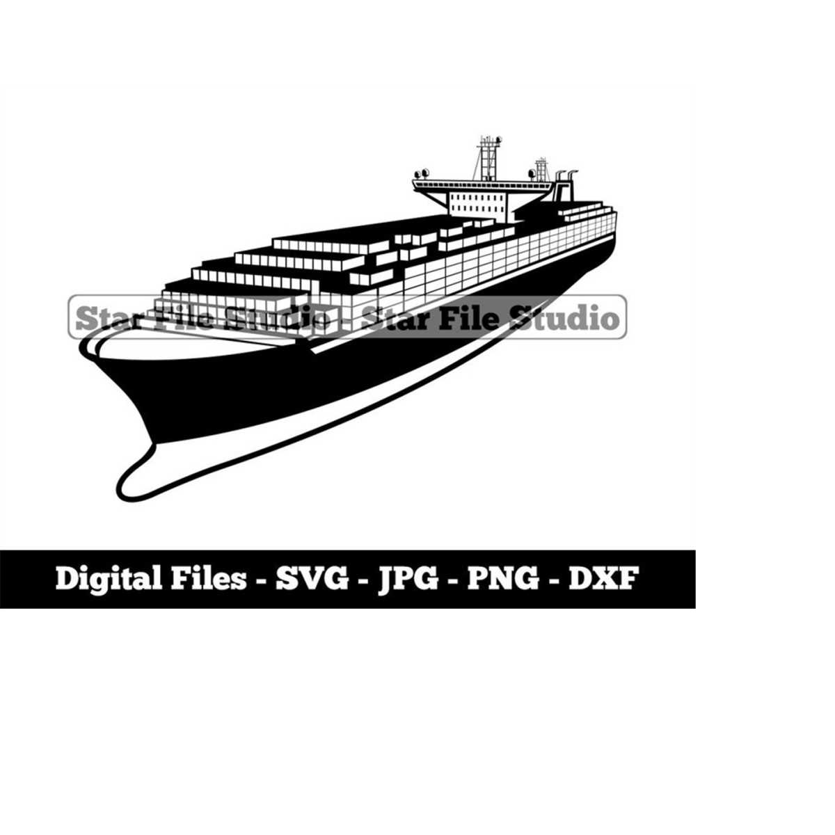 Container Ship Svg, Shipping Svg, Ship Svg, Container Ship P - Inspire ...