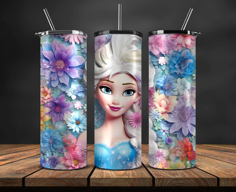 Princess Disney Tumbler Wrap, 3D Cartoon Tumbler Wrap, 20oz - Inspire ...