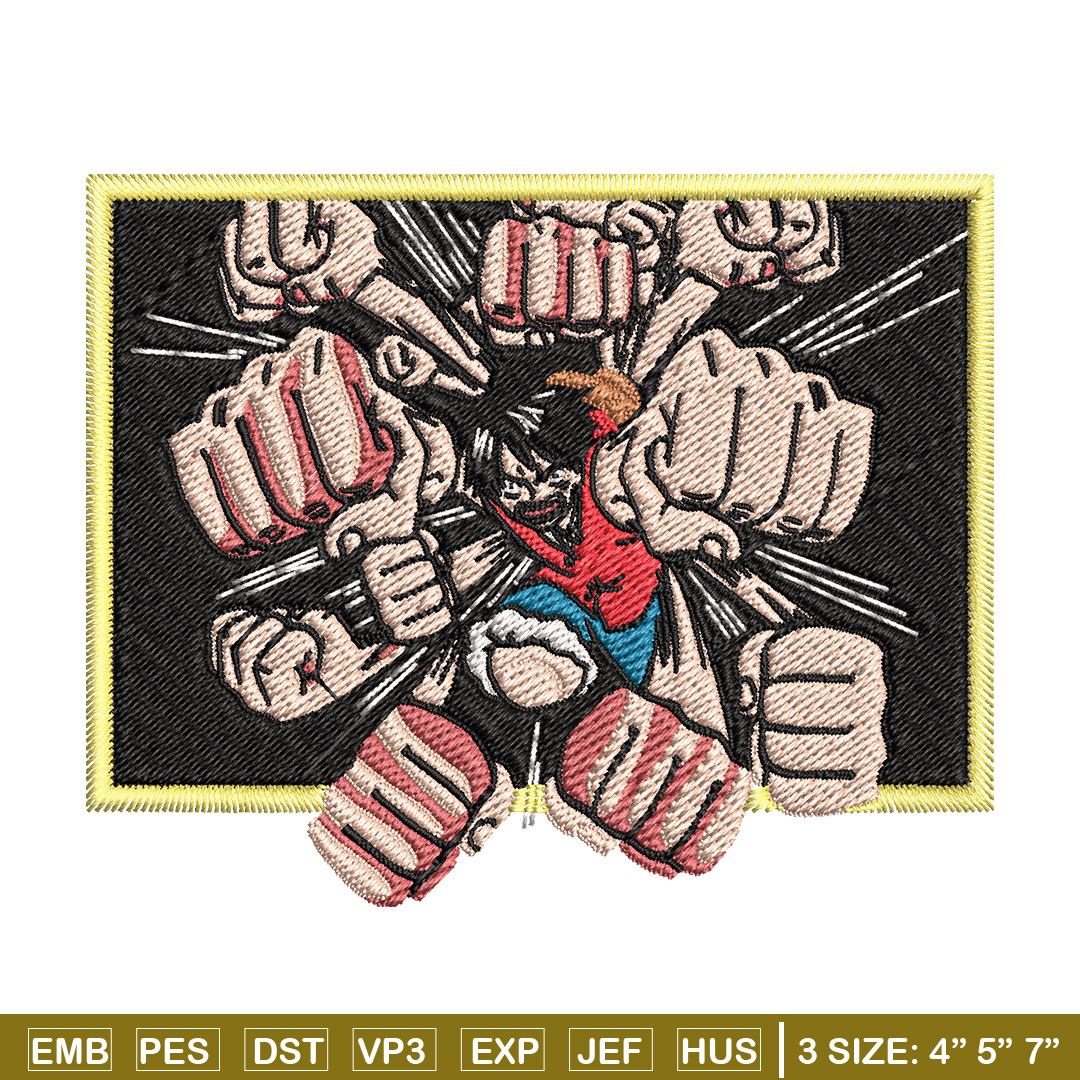 Luffy embroidery design, One piece embroidery, Anime design, | Inspire ...
