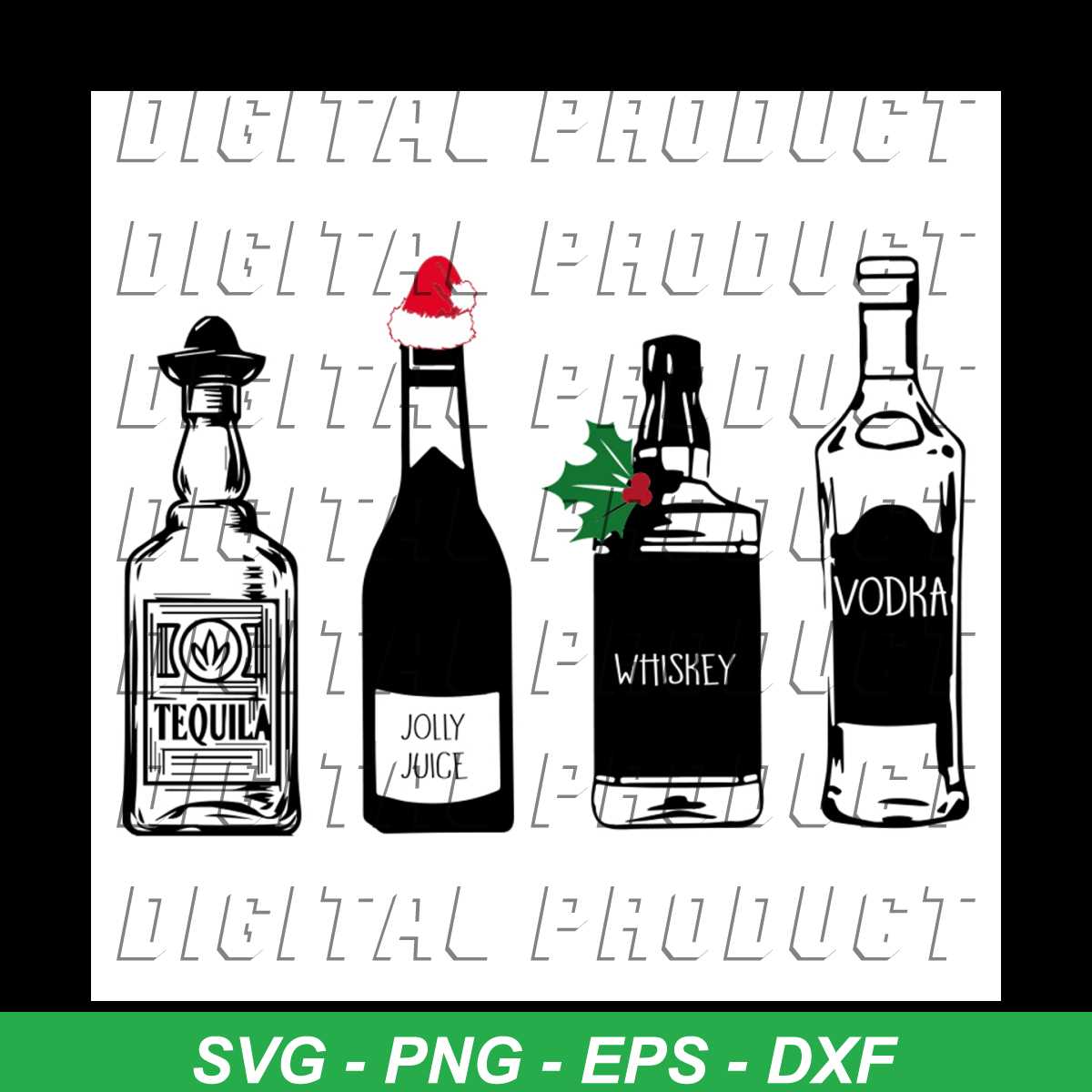 Vodka Jolly Juice Svg, Drinking Svg, Santa Hat Svg, Tequila - Inspire ...