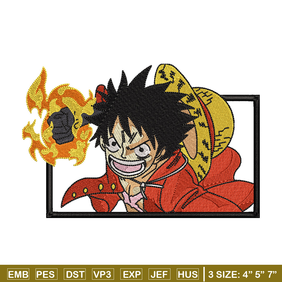 Luffy fire embroidery design, One piece embroidery, Anime de | Inspire ...