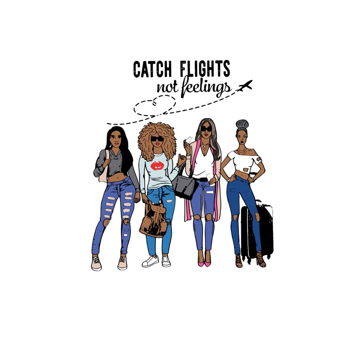 Catch Flights Not Feelings Bundle Svg, Holiday Svg, Black Qu | Inspire ...