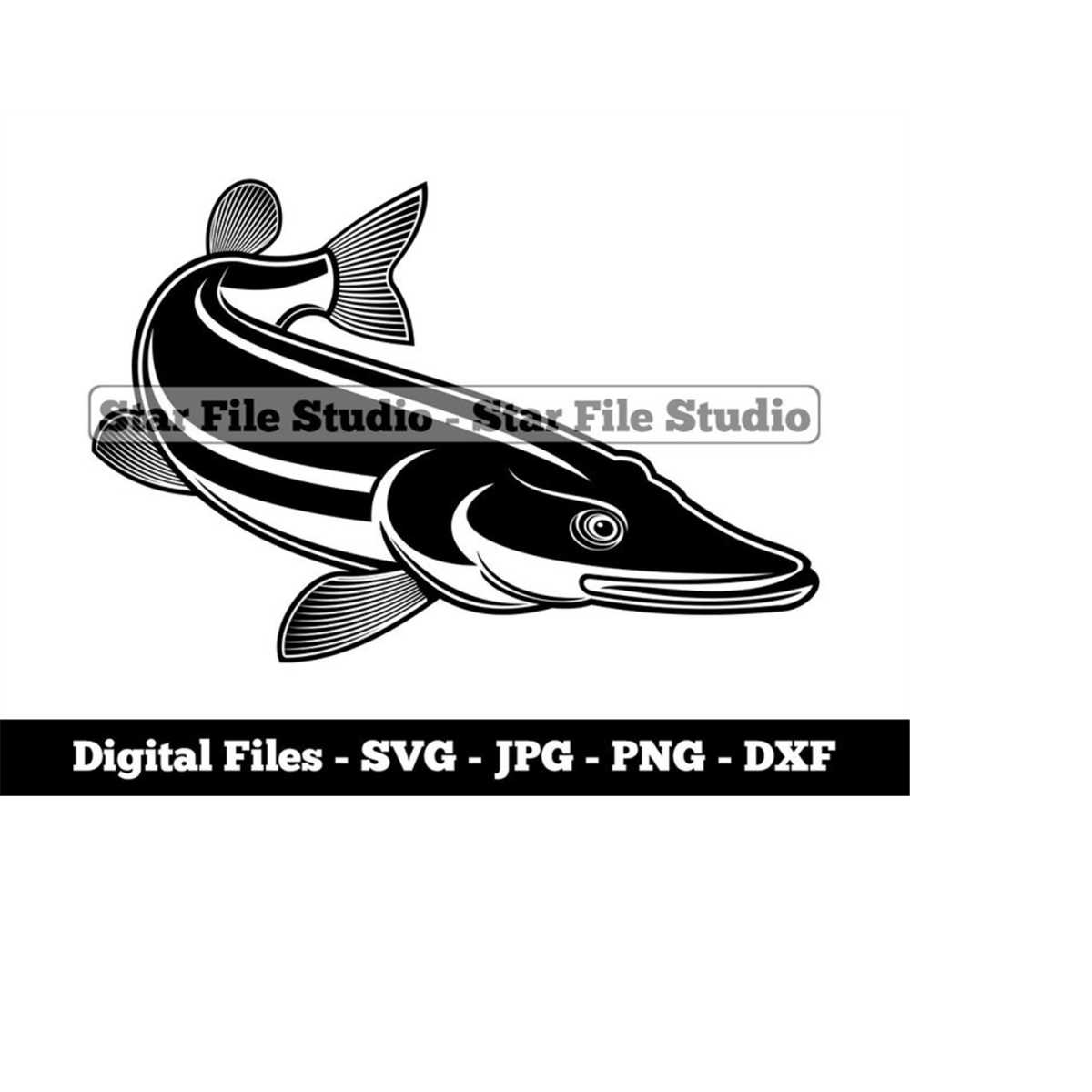 Pike 3 Svg, Fishing Svg, Fish Svg, Pike Png, Pike Jpg, Pike - Inspire ...