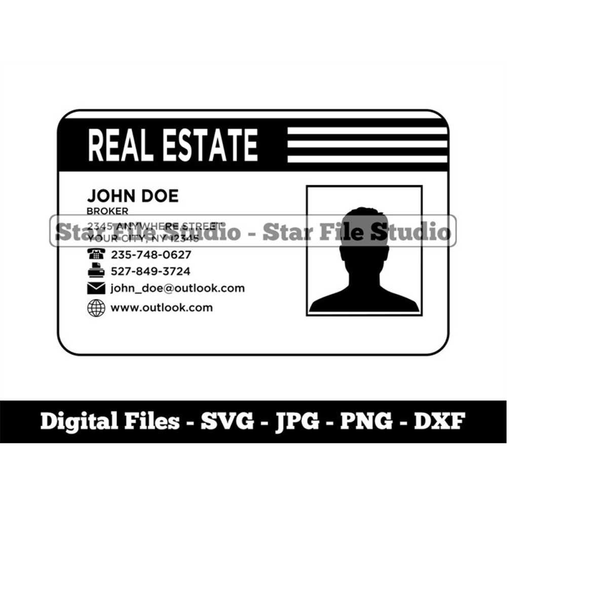 Real Estate Agent ID Template Svg, Real Estate Svg, Broker S - Inspire ...