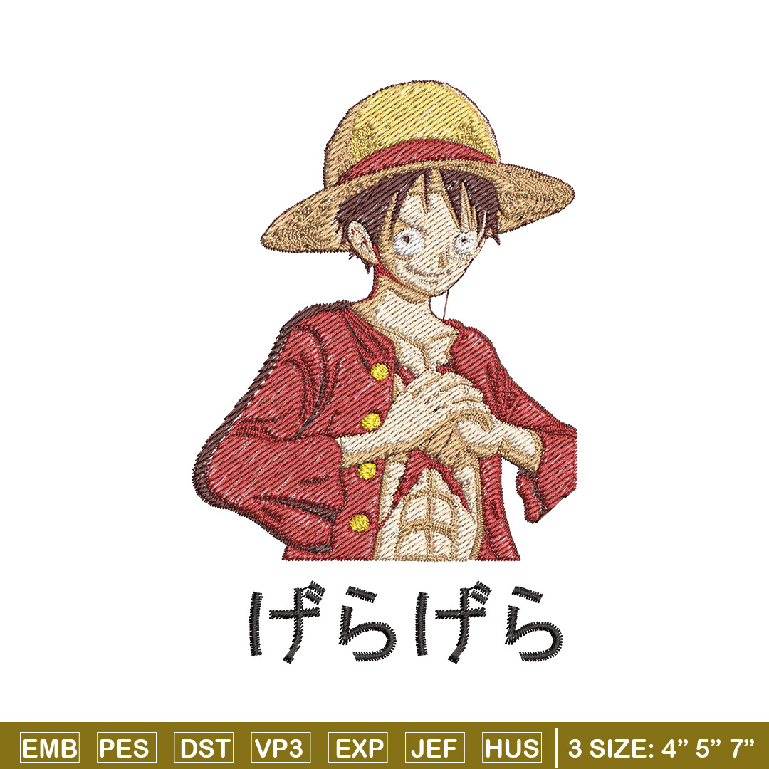 Luffy man embroidery design, One piece embroidery, Anime des | Inspire ...