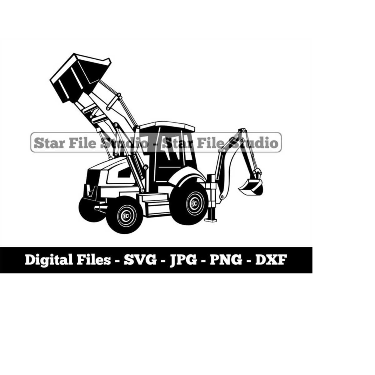 Backhoe Loader 2 Svg, Backhoe Svg, Heavy Equipment Svg, Exca - Inspire ...