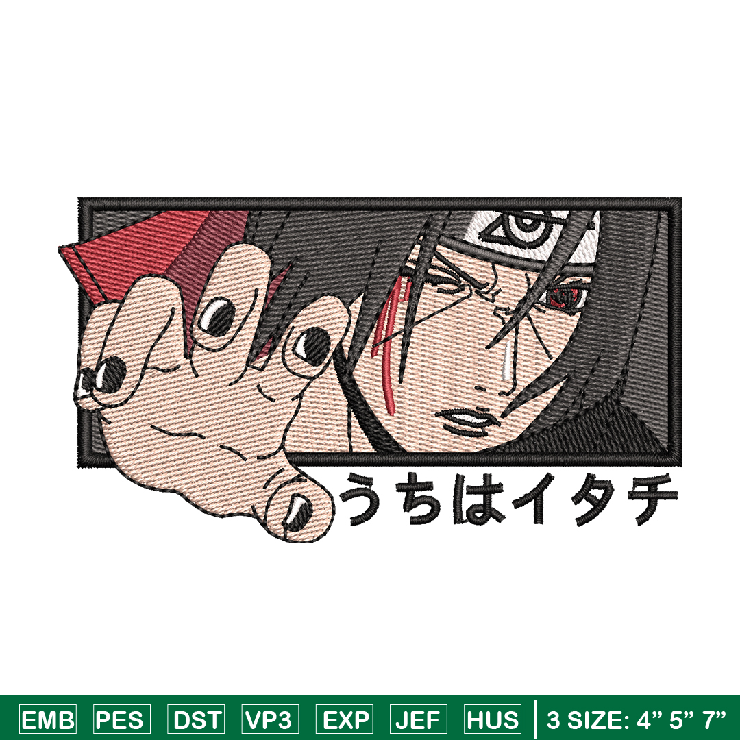 Itachi finger embroidery design, Naruto embroidery, anime de - Inspire ...