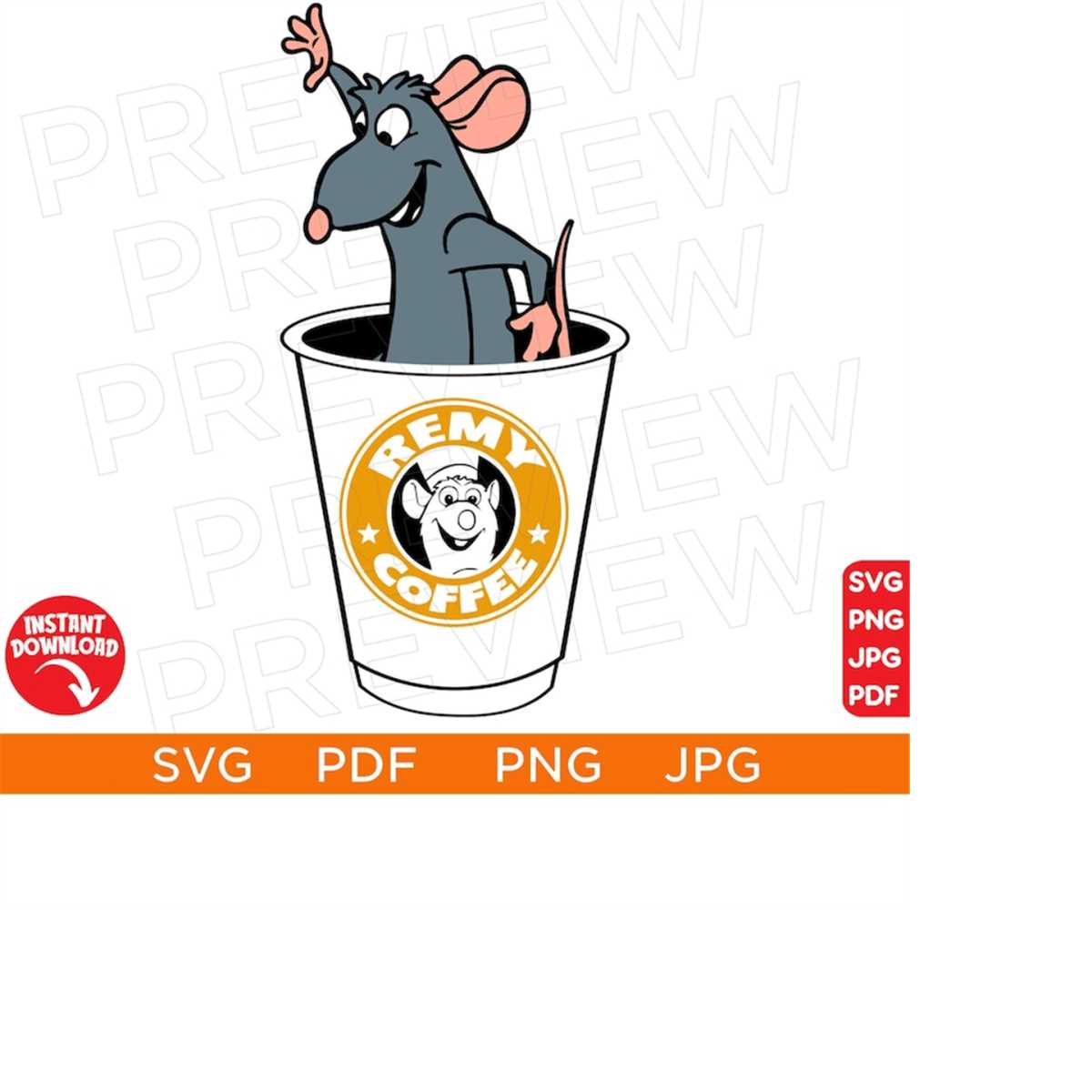 Ratatouille Coffee Svg Remy Mouse Ratatouille SVG Disneyland - Inspire ...
