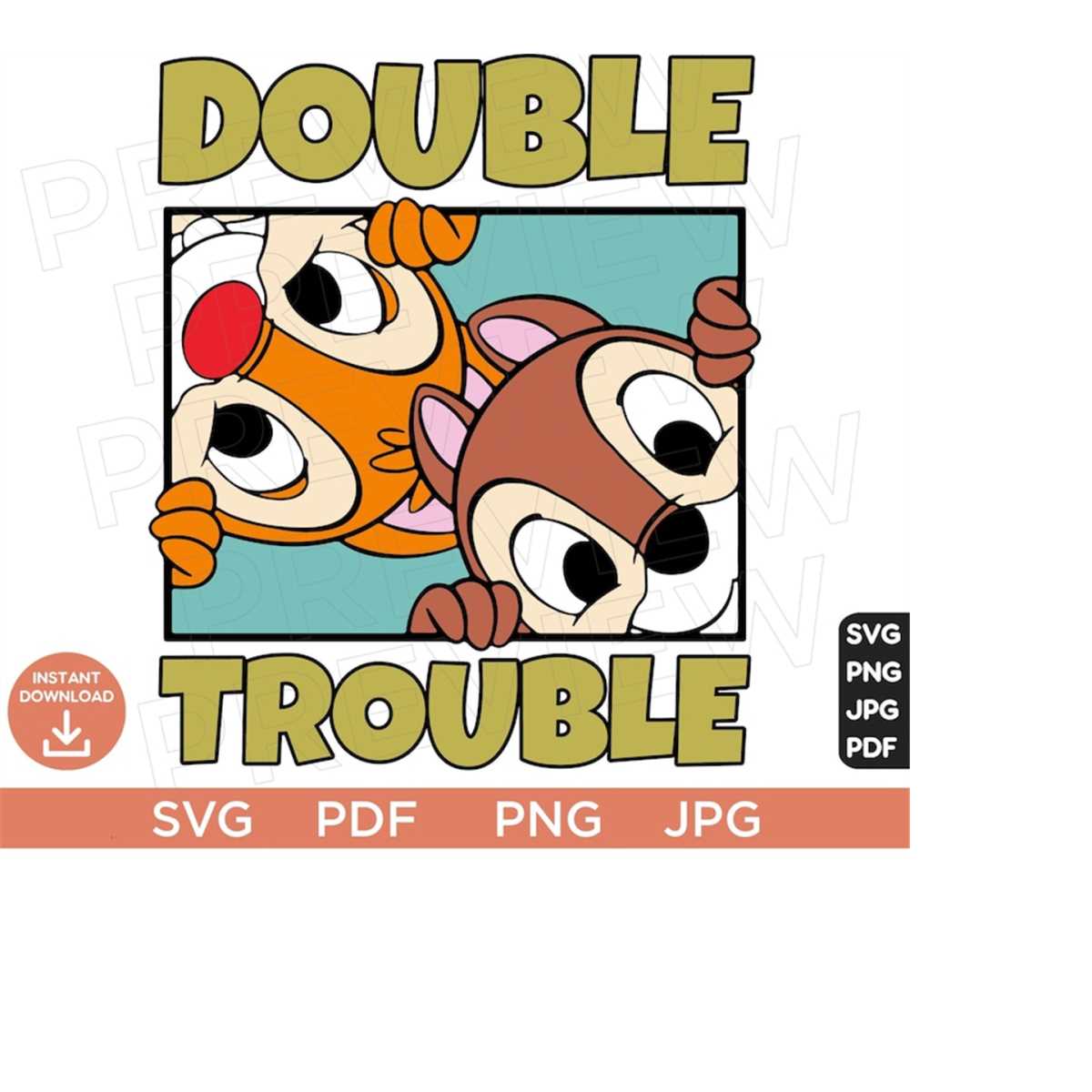 Double Trouble Svg Chip and Dale SVG Chip 'N Dale Rescue Ran | Inspire Uplift
