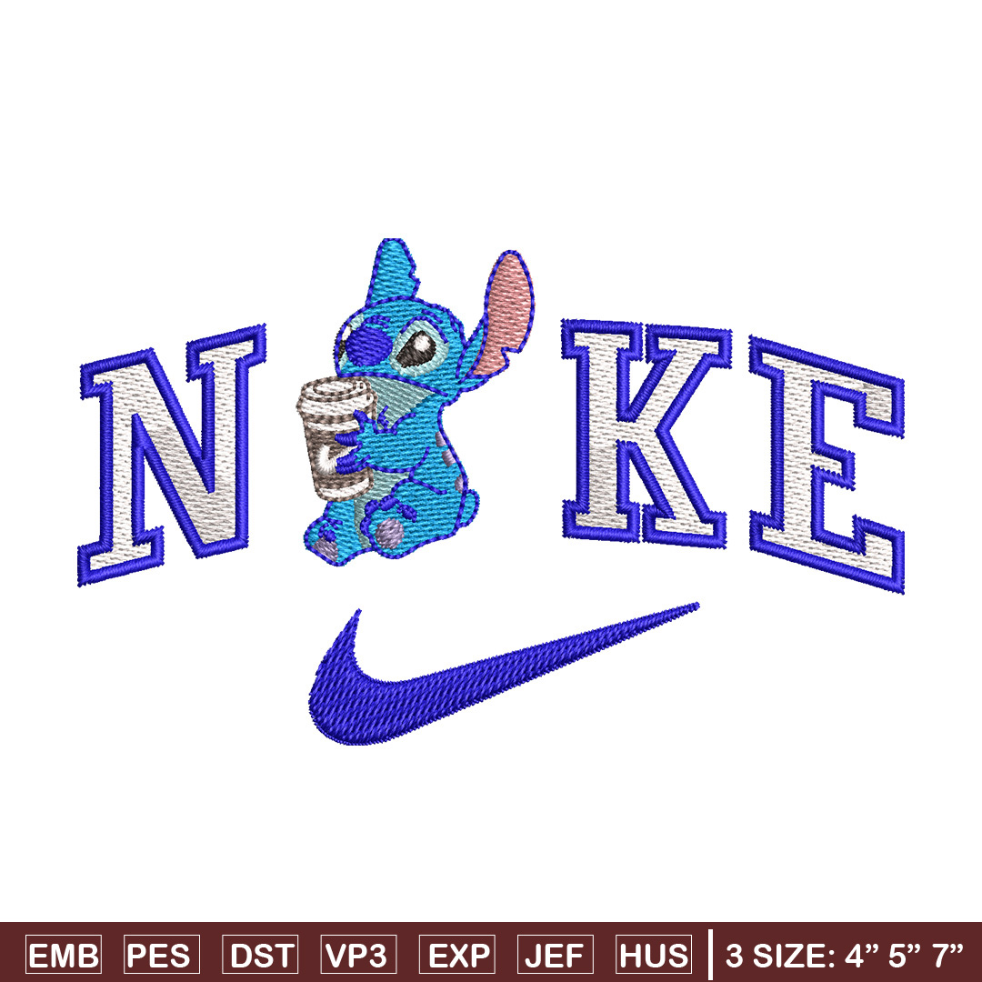 Nike stitch coffee embroidery design, Stitch embroidery, Nik - Inspire ...