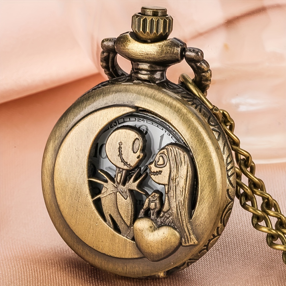 Christmas Couple Cartoon Pattern Pocket Watch Quartz Pocket | Inspire ...