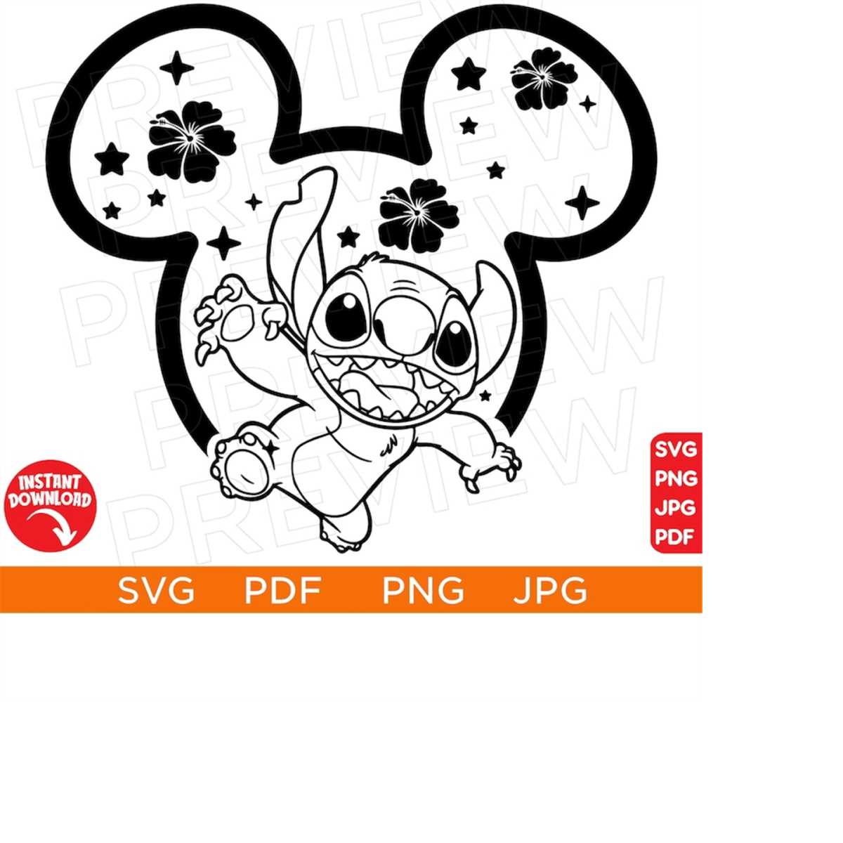 Stitch Disneyland Ears Svg, Stitch svg Ears svg png clipart, - Inspire ...