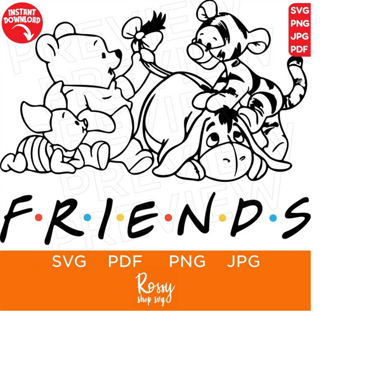 Baby Pooh, Friends svg, Winnie Pooh, clipart, cricut design - Inspire ...