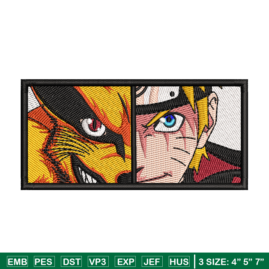 Naruto and fox embroidery design, Naruto embroidery, anime d - Inspire ...