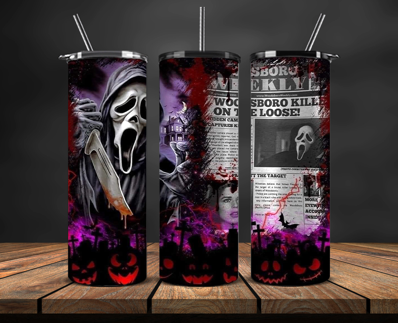 Halloween 20oz Tumbler Wrap ,Horror films Tumbler Wrap PNG, | Inspire ...