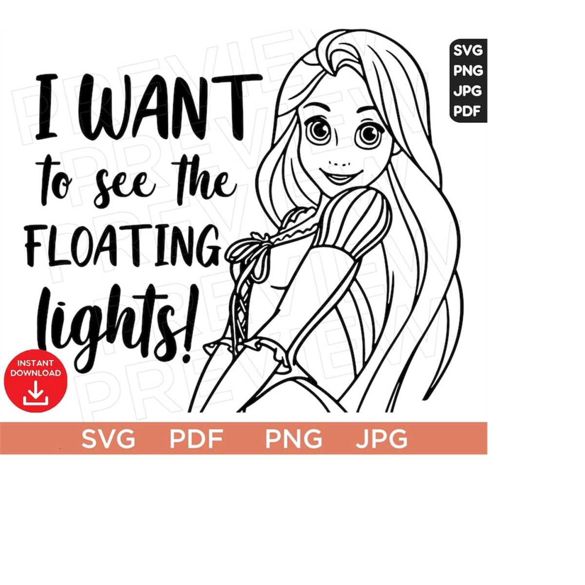 I Want To See The Floating Lights! Rapunzel SVG, Tangled SVG - Inspire ...