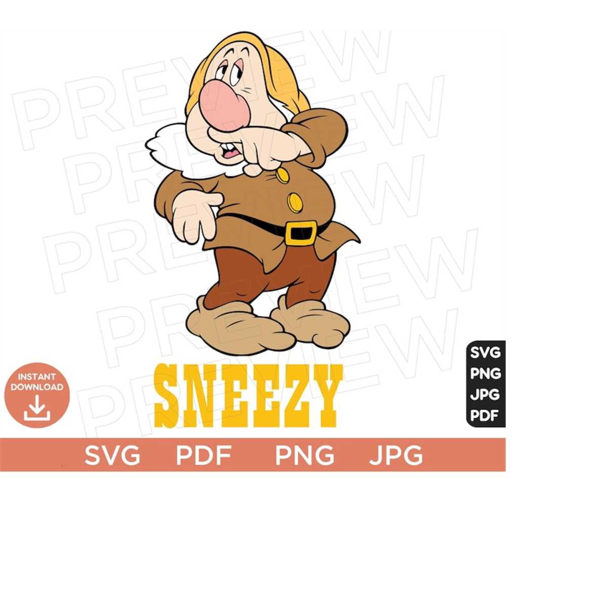 Snow White and the Seven Dwarfs SVG, Sneezy dwarf Svg , Disn - Inspire ...