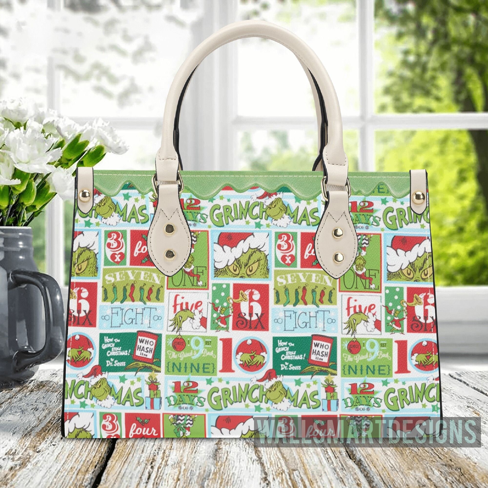 Personalized Christmas Grinch Art Collection Handbag, The Gr - Inspire ...