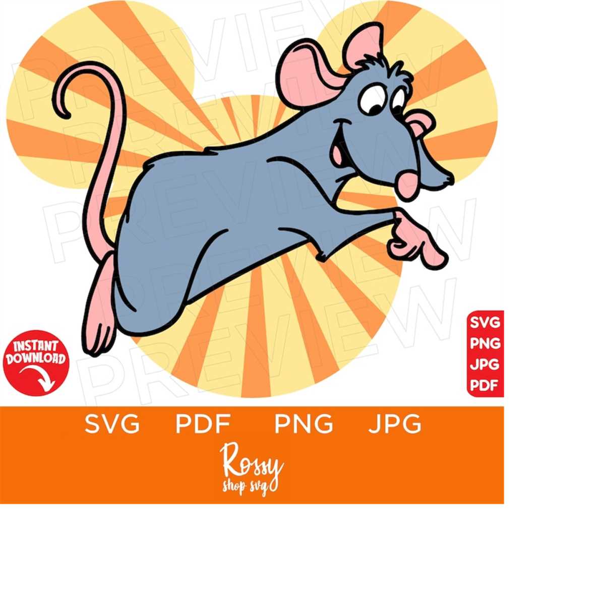 Remy Ratatouille SVG , Disneyland Ears, Clipart, Anyone Can | Inspire ...
