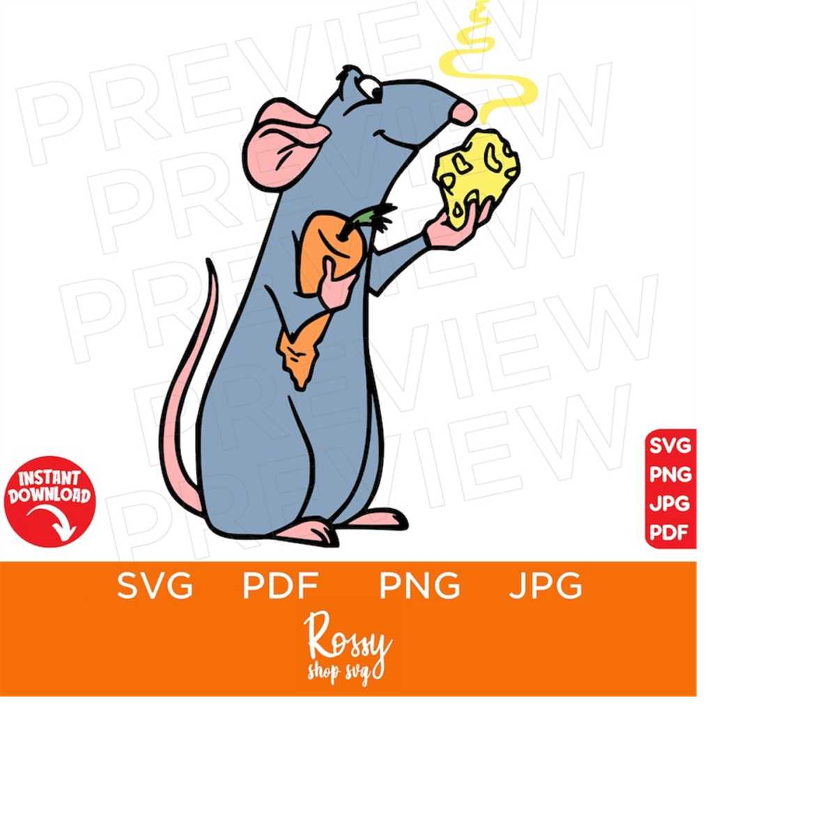 Remy Ratatouille SVG , Disneyland Ears, Clipart, Anyone Can - Inspire ...