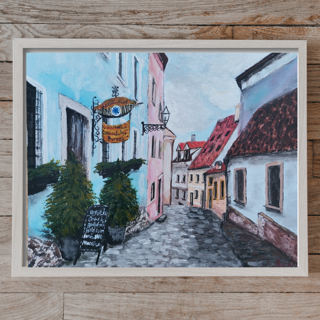 Cityscape handmade painting, original painting old town art, - Inspire ...