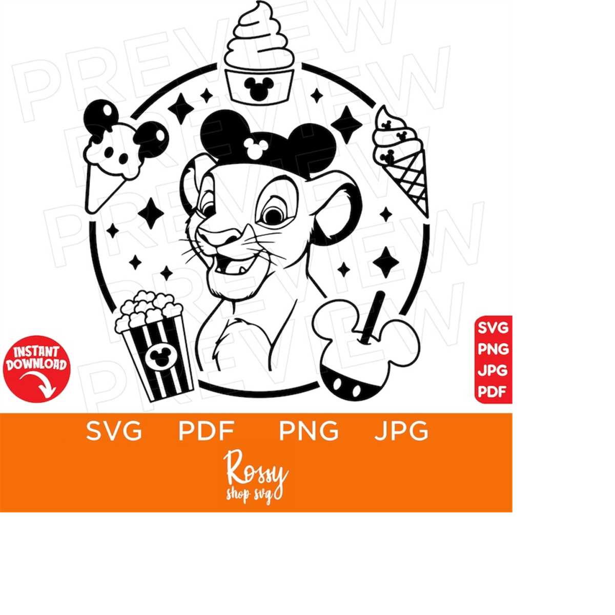 Lion King Simba Head Disneyland Svg, Icon, Head, Digital, Sn - Inspire ...