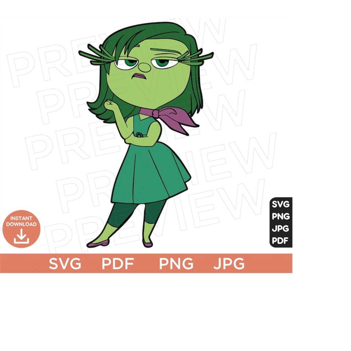 Inside out SVG , Disgust svg , Disneyland Ears Clipart Layer - Inspire ...
