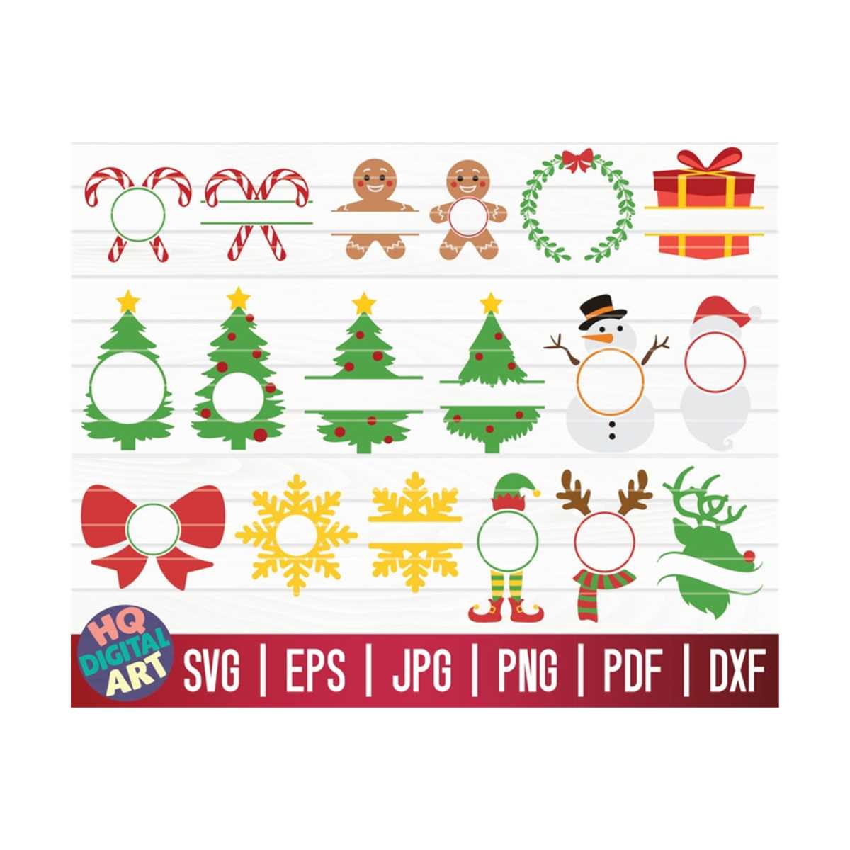 Christmas Monogram Bundle SVG / Christmas Monogram Frame SVG | Inspire ...