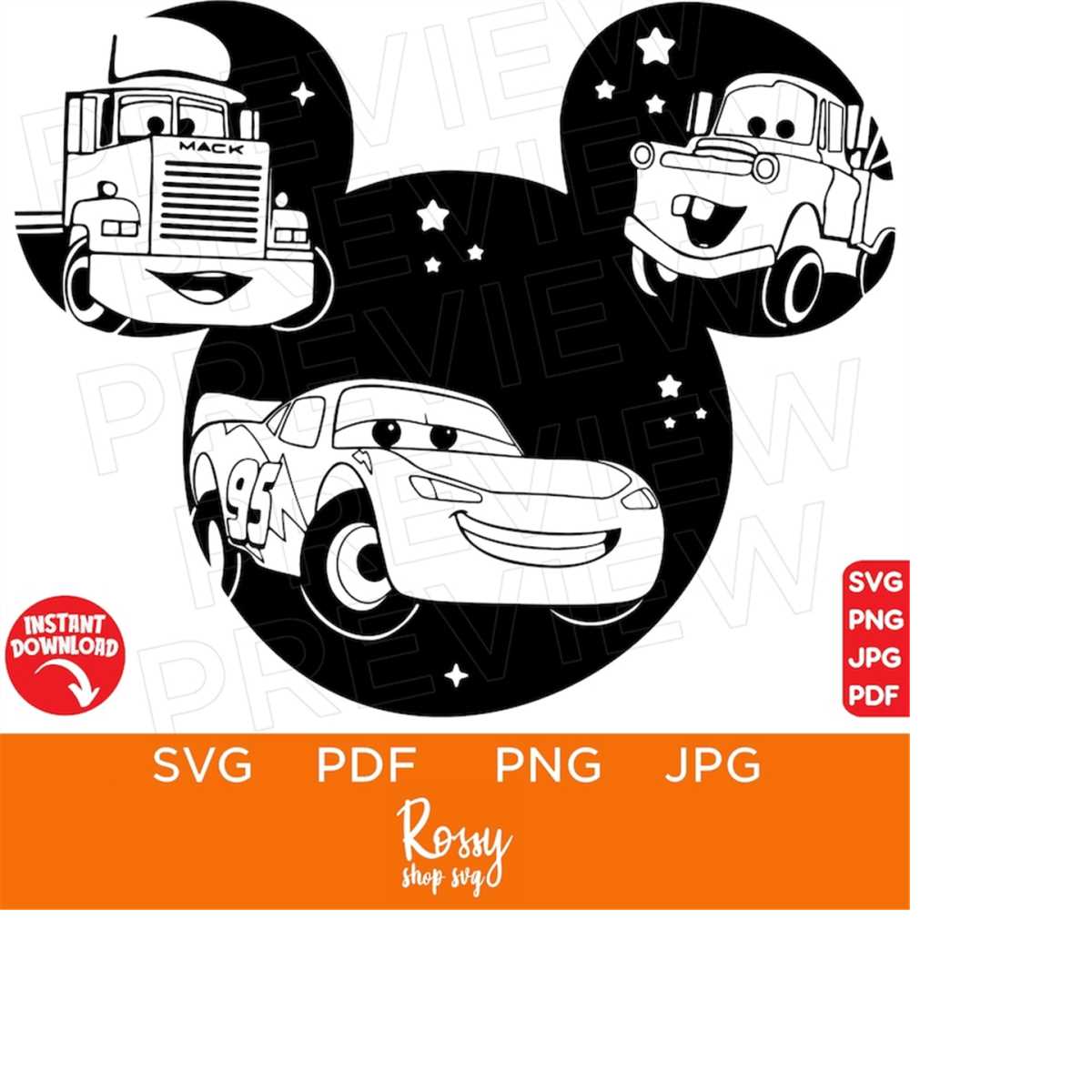 McQueen Cars Vector Svg, Cars SVG, Tow Mater Svg, Mack Svg, | Inspire ...