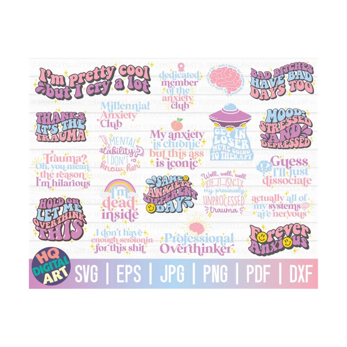 Funny mental health awareness SVG Bundle ONE / Free Commerci | Inspire ...