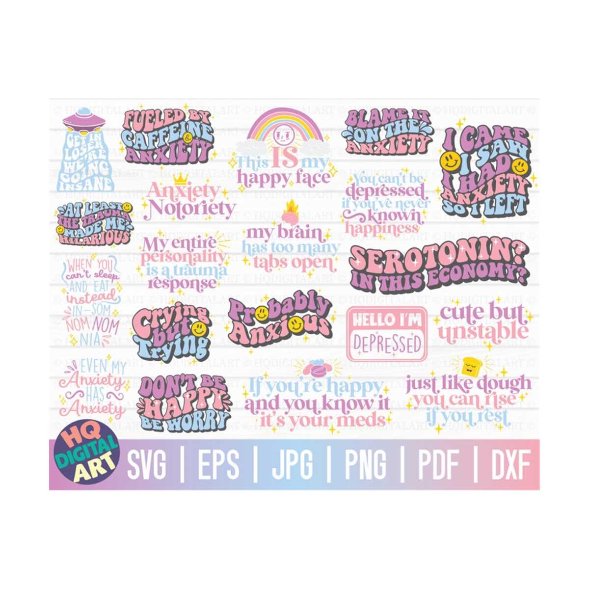 Funny mental health awareness SVG Bundle TWO / Free Commerci | Inspire ...