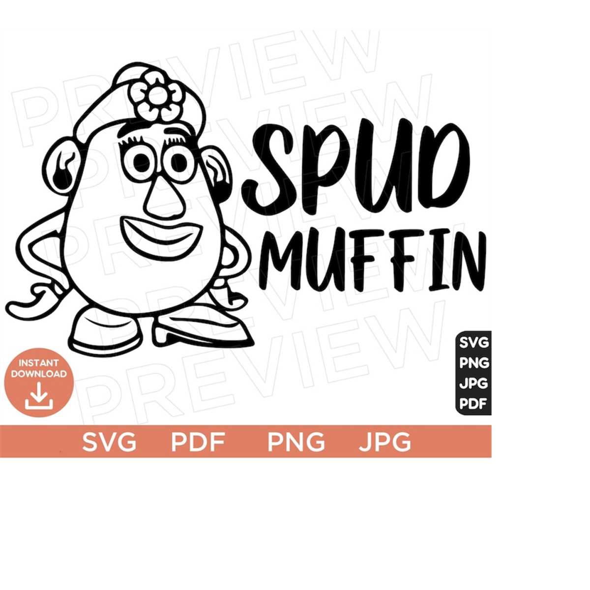 Spud Muffin Svg, Mrs Potato Toy Story Svg Ears svg png clipa - Inspire ...
