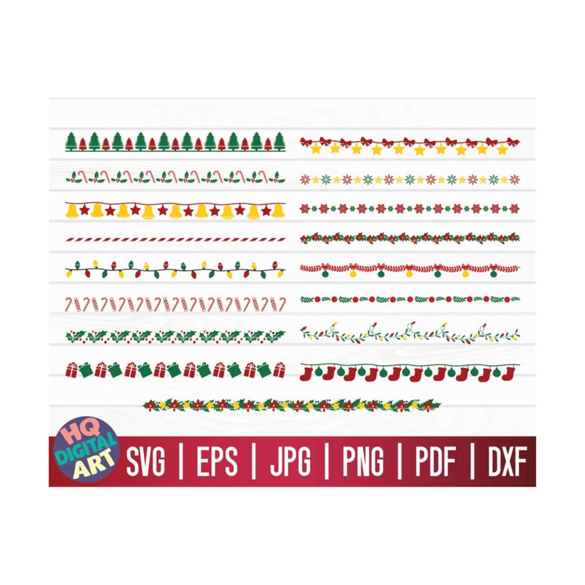 Christmas Borders SVG Bundle / Christmas Holiday Dividers Bu | Inspire ...