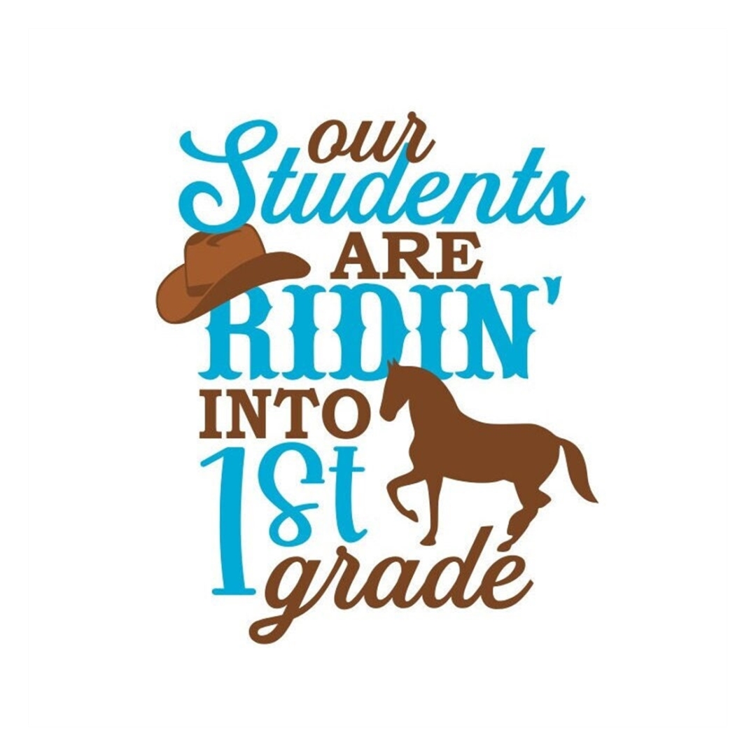 1st Grade SVG, Ridin' into First Grade Sign PNG, Digital Dow | Inspire ...