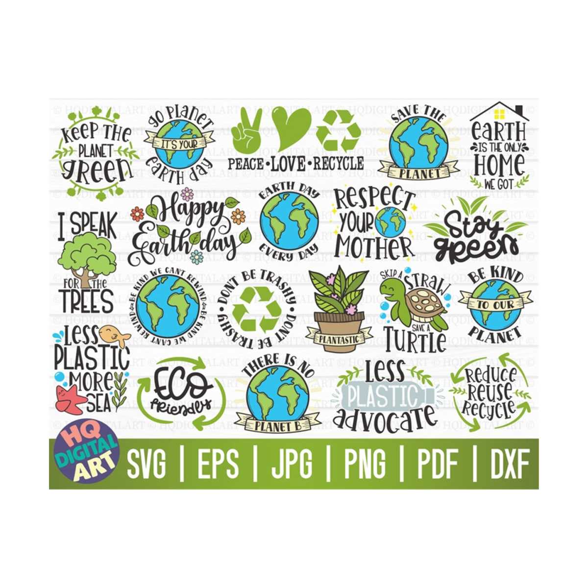 Earth day SVG Bundle ONE / Free Commercial Use / Cut Files f | Inspire ...