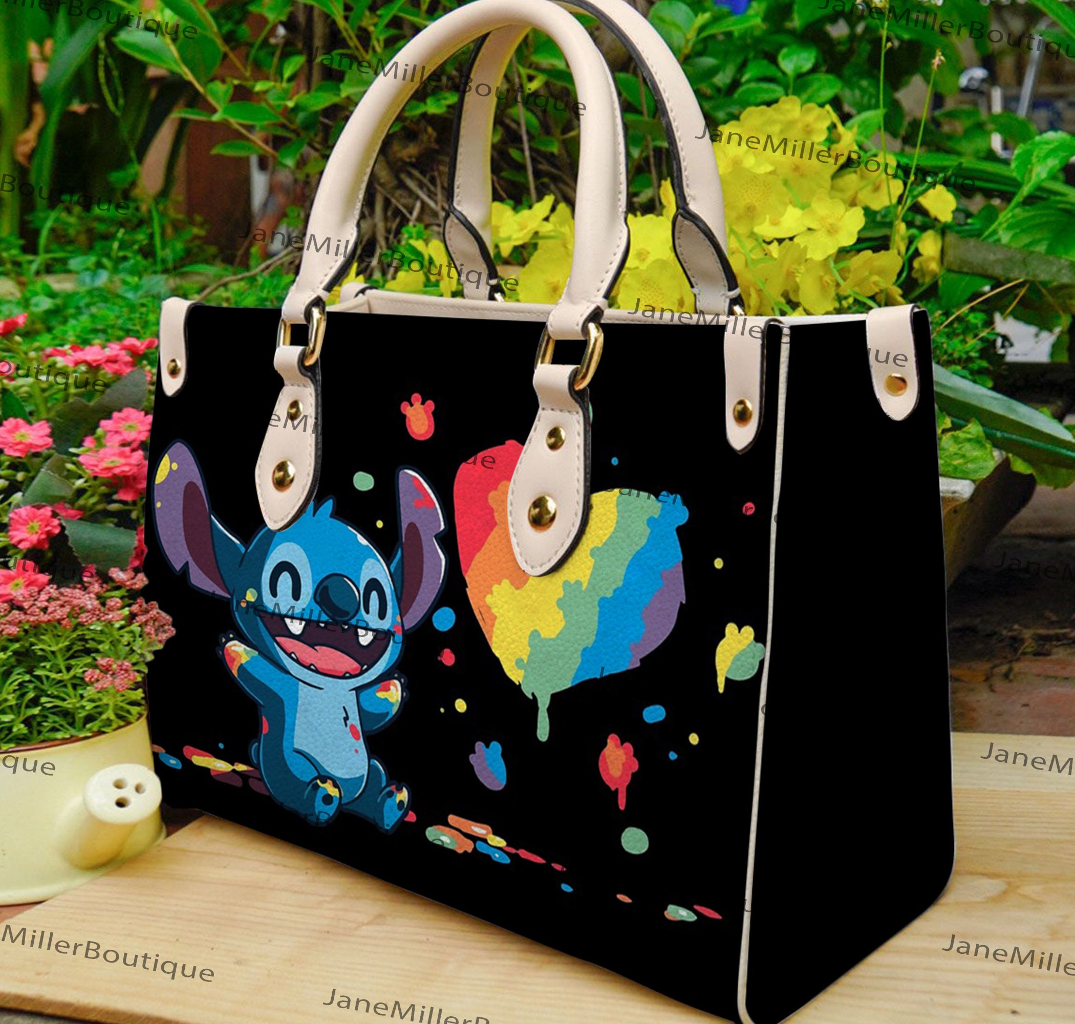 Stitch Disney Leather Bag, Stitch Lover Handbag, Custom Leat | Inspire ...