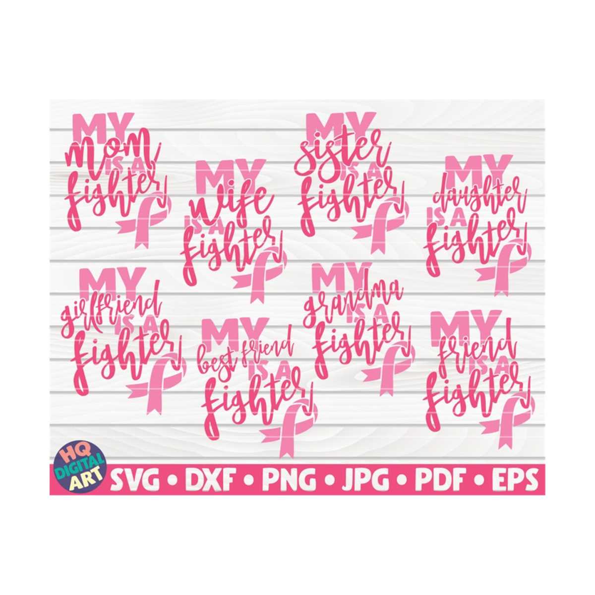 Cancer fighter SVG Bundle / 8 Cancer Awareness designs / Cut | Inspire ...