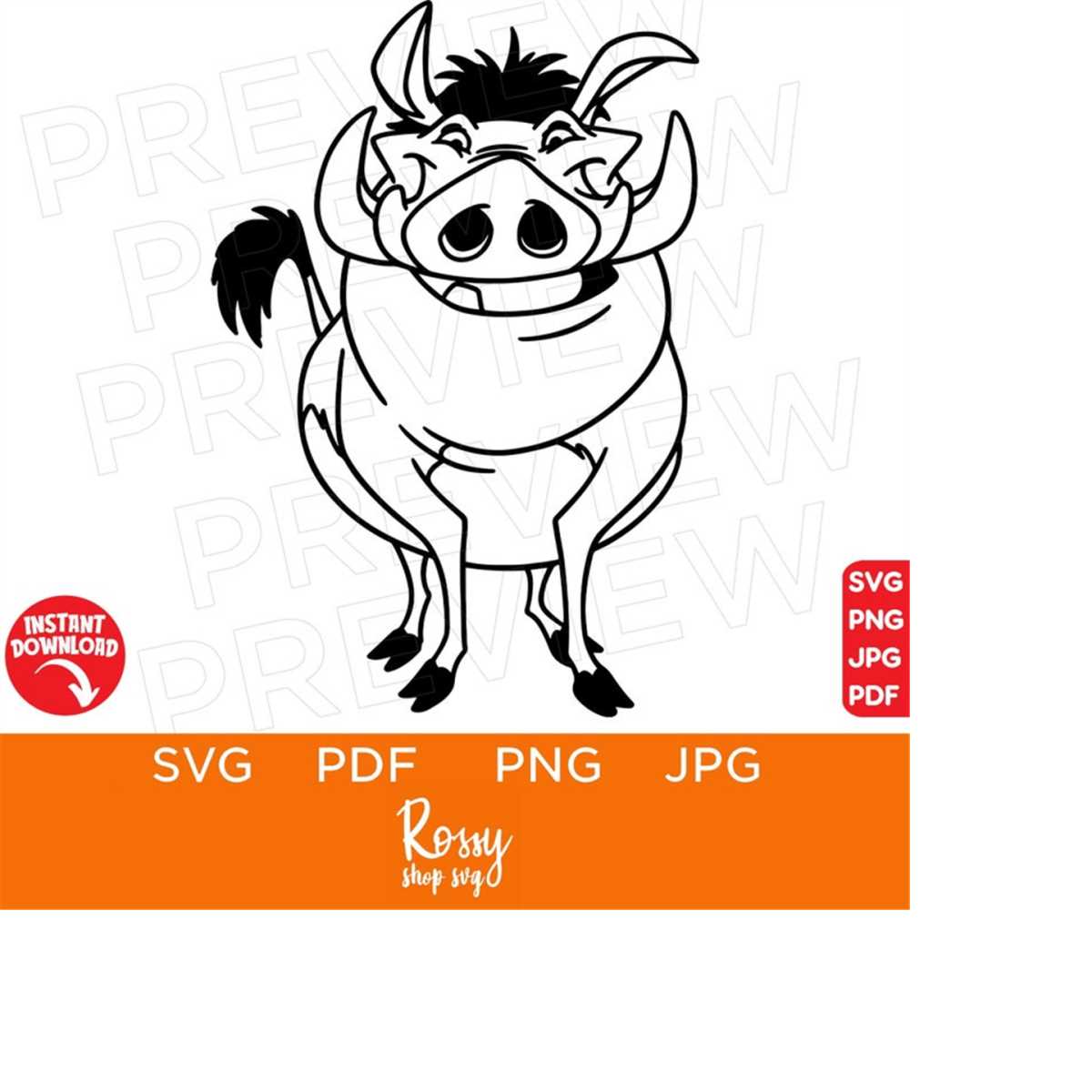 Pumbaa The Lion King SVG , Pumbaa, Disneyland Ears Clipart S - Inspire ...