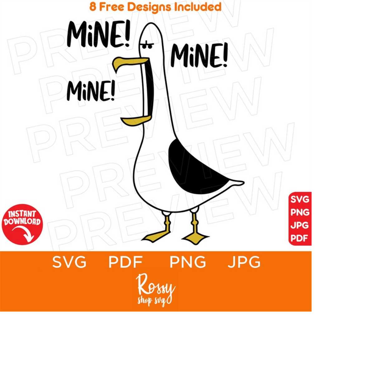Mine! Mine! Seagull SVG, Finding Nemo SVG, Disneyland Ears S | Inspire ...