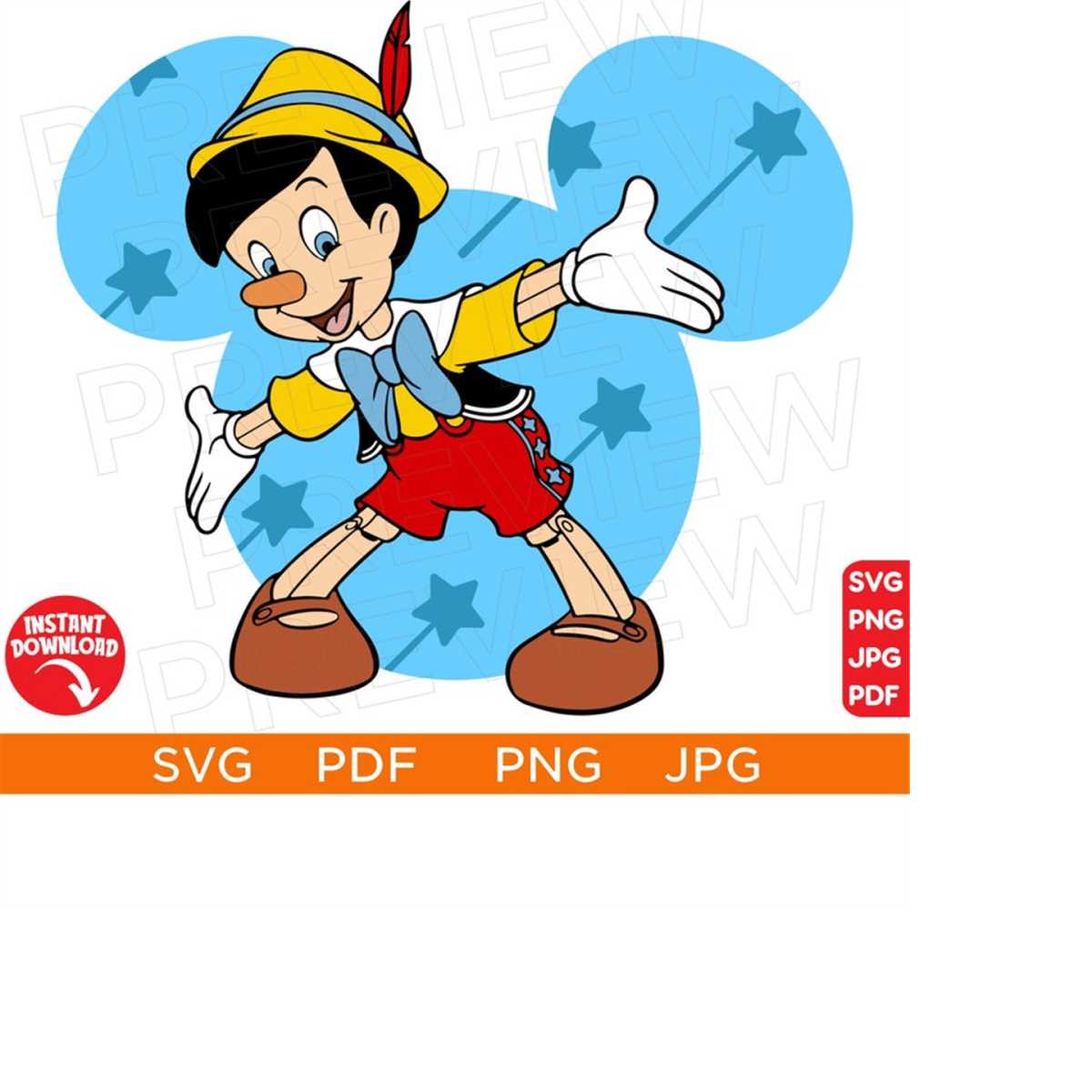 Vector Pinocchio SVG Disneyland Ears Pinocchio Disneyworld m - Inspire ...